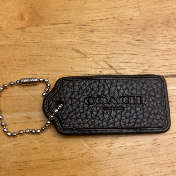 Coach | Accessories | Coach Pebbled Hang Tag Black About 2 X Inch Both ...